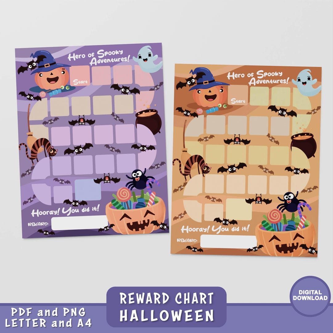 Halloween Reward Chart for Kids, Pumpkin Chart, for Toddler, Track ...