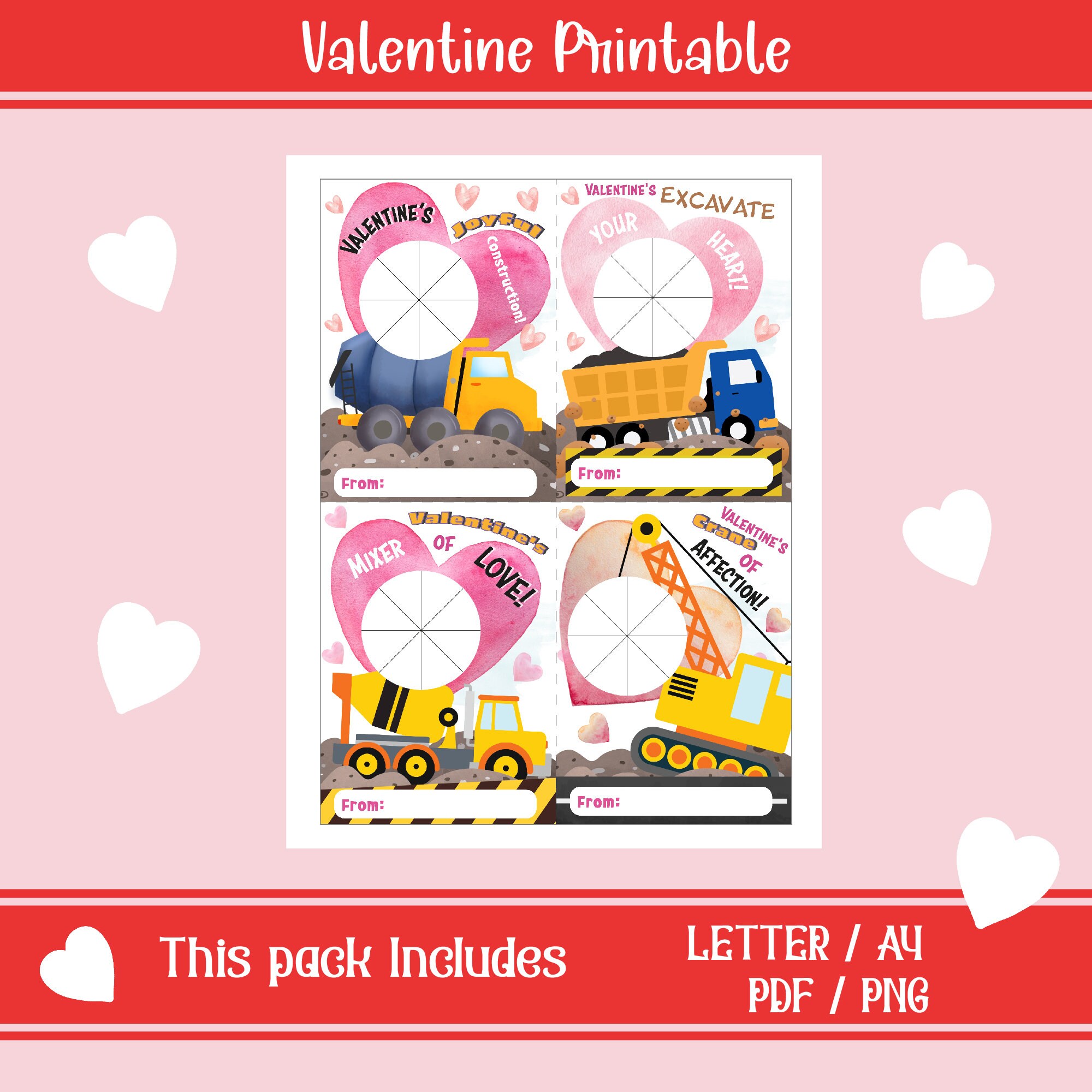 Play-doh and Truck Themed Valentine's Cards, Unique Play-doh ...