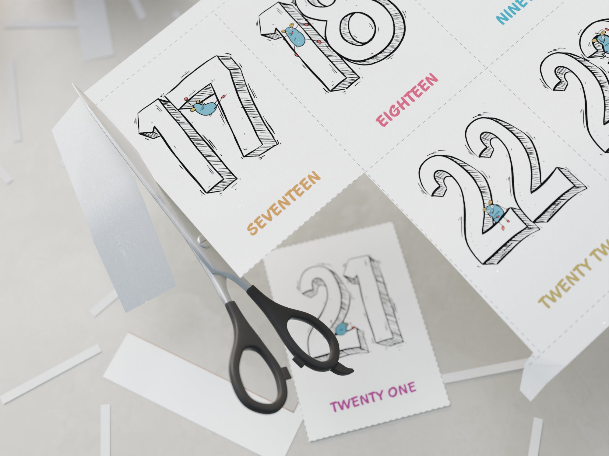Printable Preschool Flashcards Numbers 1-30 for Coloring Numerals - Etsy