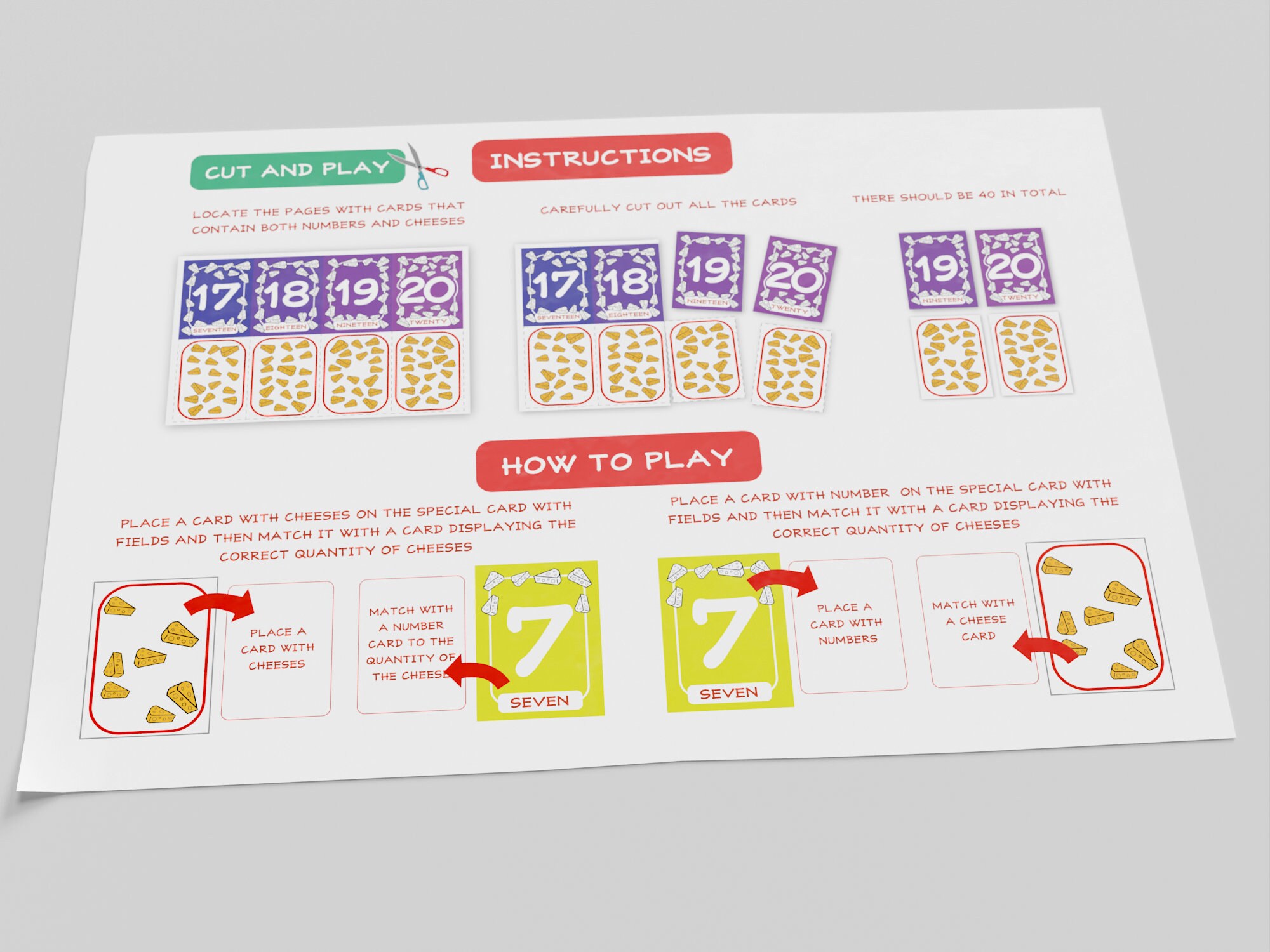 Number Flashcards Printable Numbers 1-20 Mix and Match Math - Etsy Canada