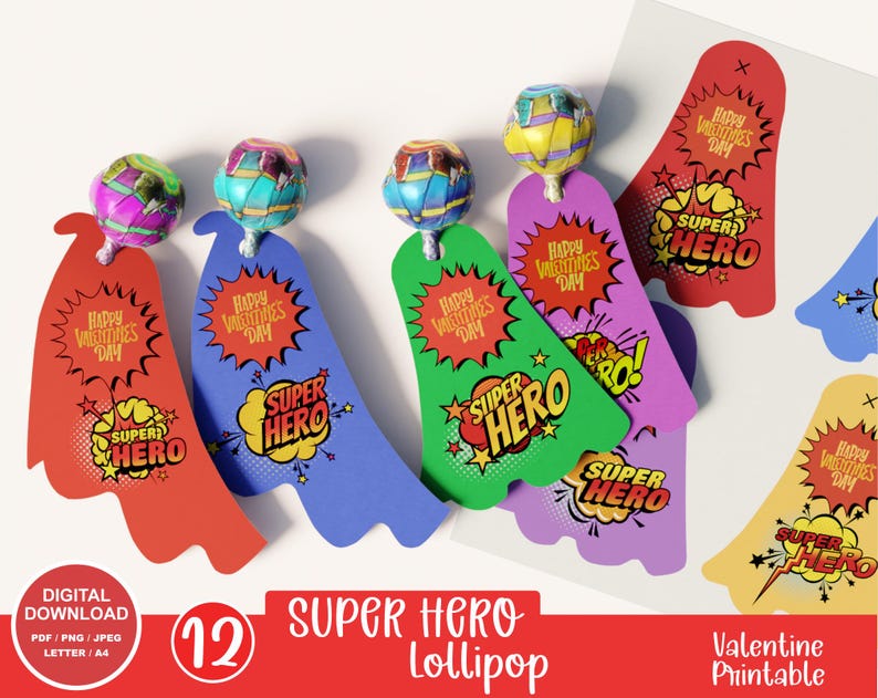 Heroic Treats: Super Hero Lollipop Valentine Capes, Unleash Super ...