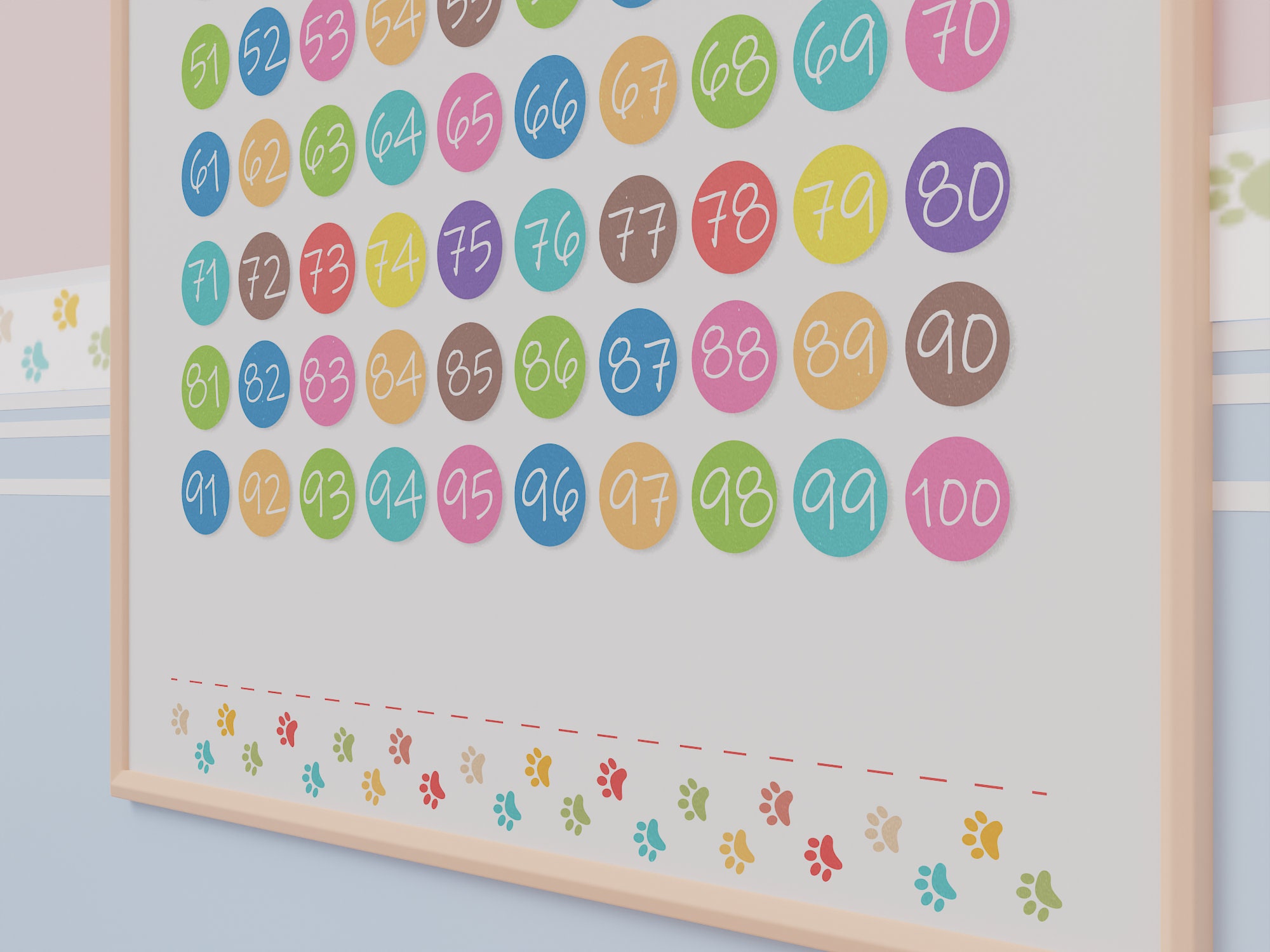 Count to 100 Printable, Rainbow Numbers 1-100, Classroom Poster, Kids ...