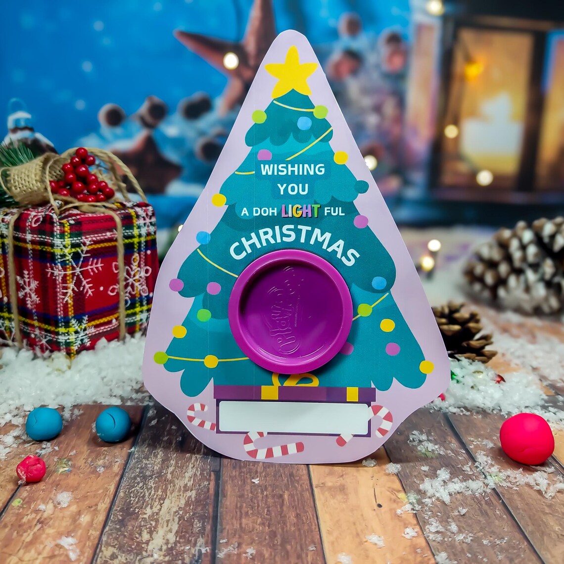 Blank Christmas Play-doh Holder, Cute Christmas Tree, Girl and Boy Xmas ...