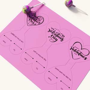Black & White Lollipop Valentine Labels for Kids, Adorable DIY Lollipop ...