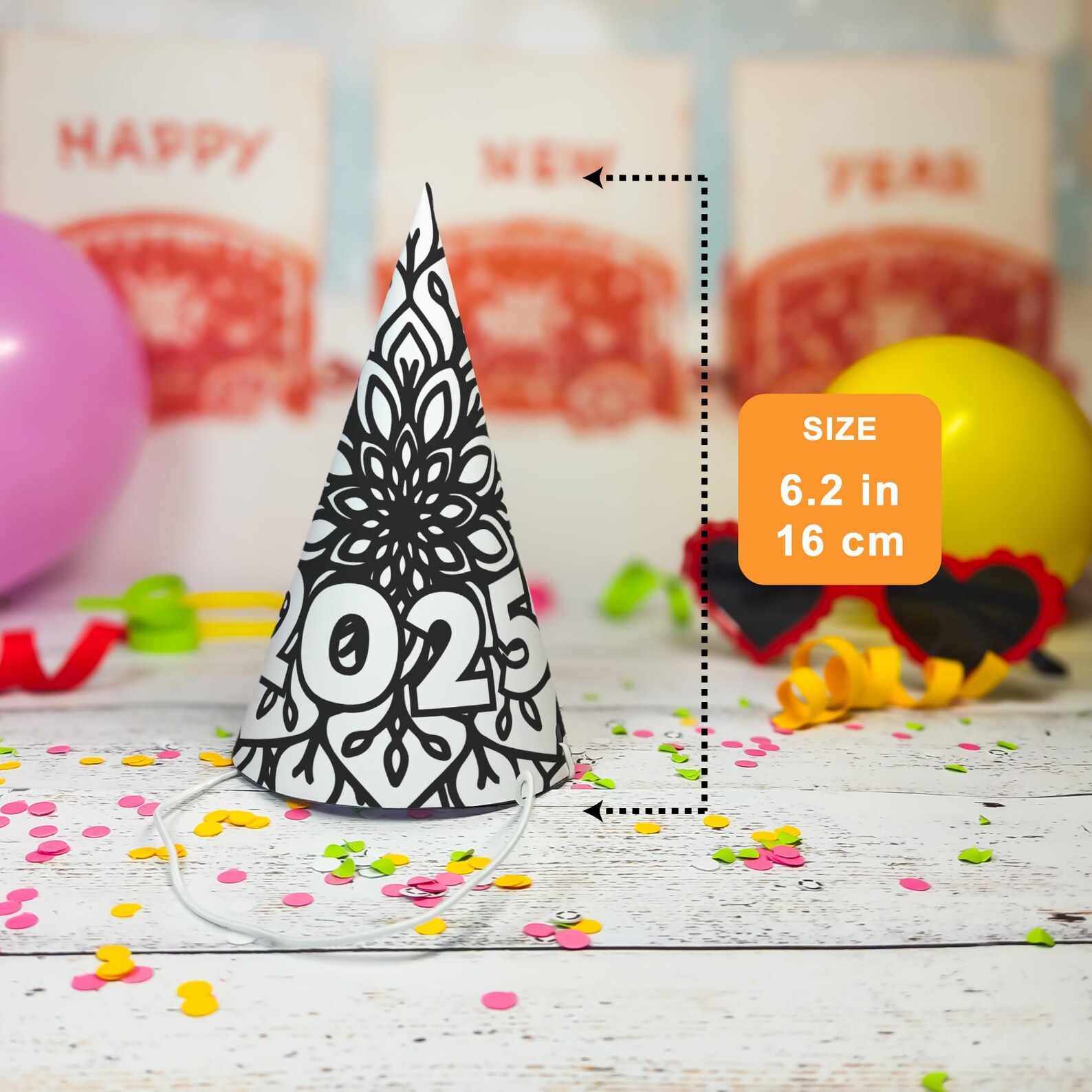 Coloring DIY Kids New Year's Eve Party Hat Printable Craft for ...