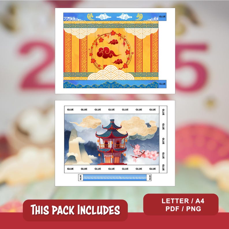 Printable Chinese New Year Paper Lantern Craft Kit, DIY Lantern for ...