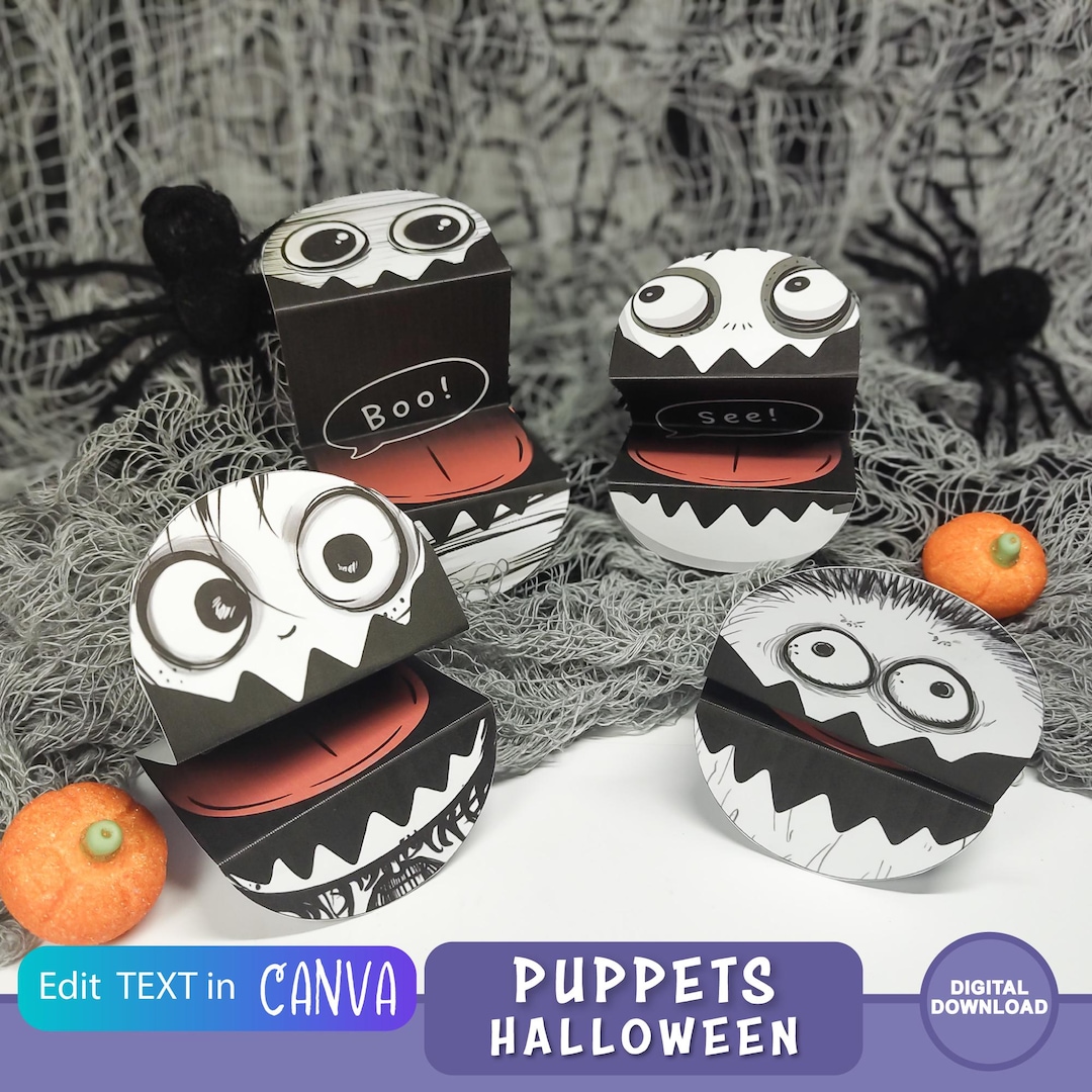 Editable Halloween Puppets, Halloween Finger Hand Puppet, Halloween ...