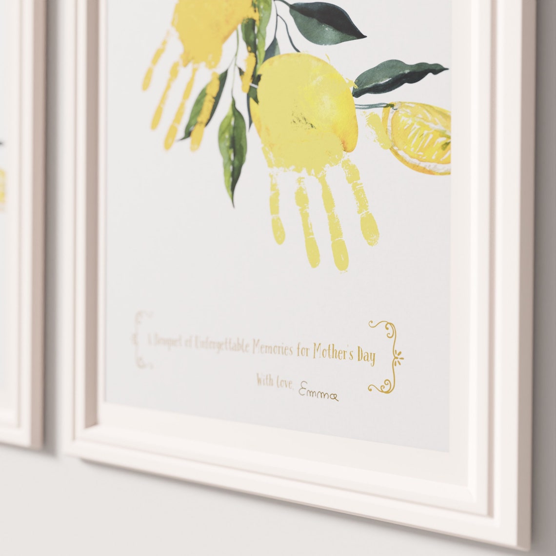 Mother's Day Handprint Art Print Floral Bouquet Keepsake for Mom ...