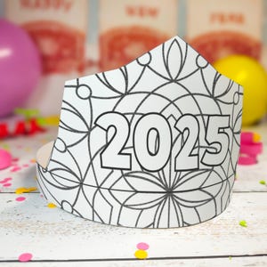 Coloring DIY Kids New Year's Eve Party Hat Printable Craft for ...