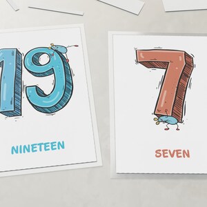 Printable Preschool Flashcards Numbers 1-30 Vibrant Colors Numerals - Etsy