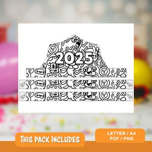 Coloring DIY Kids New Year's Eve Party Hat Printable Craft for ...