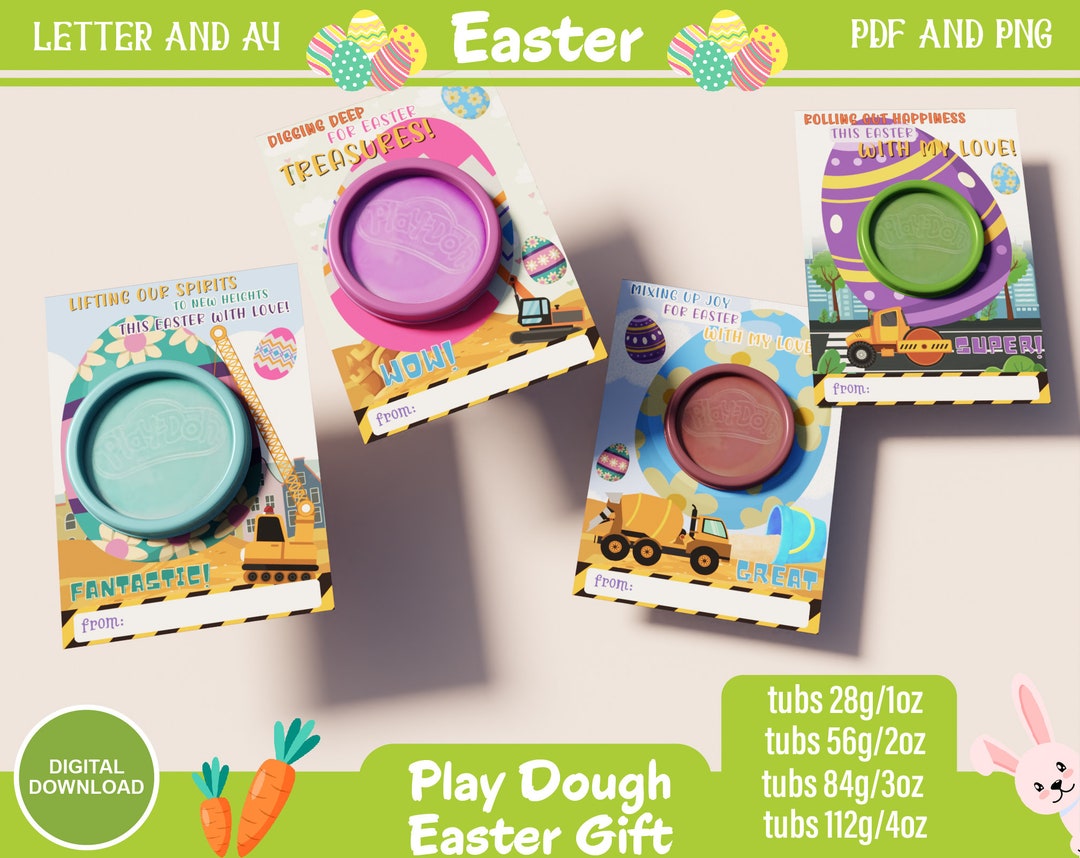 Play-doh and Truck Themed Easter Cards - Construction Truck Easter Fun ...