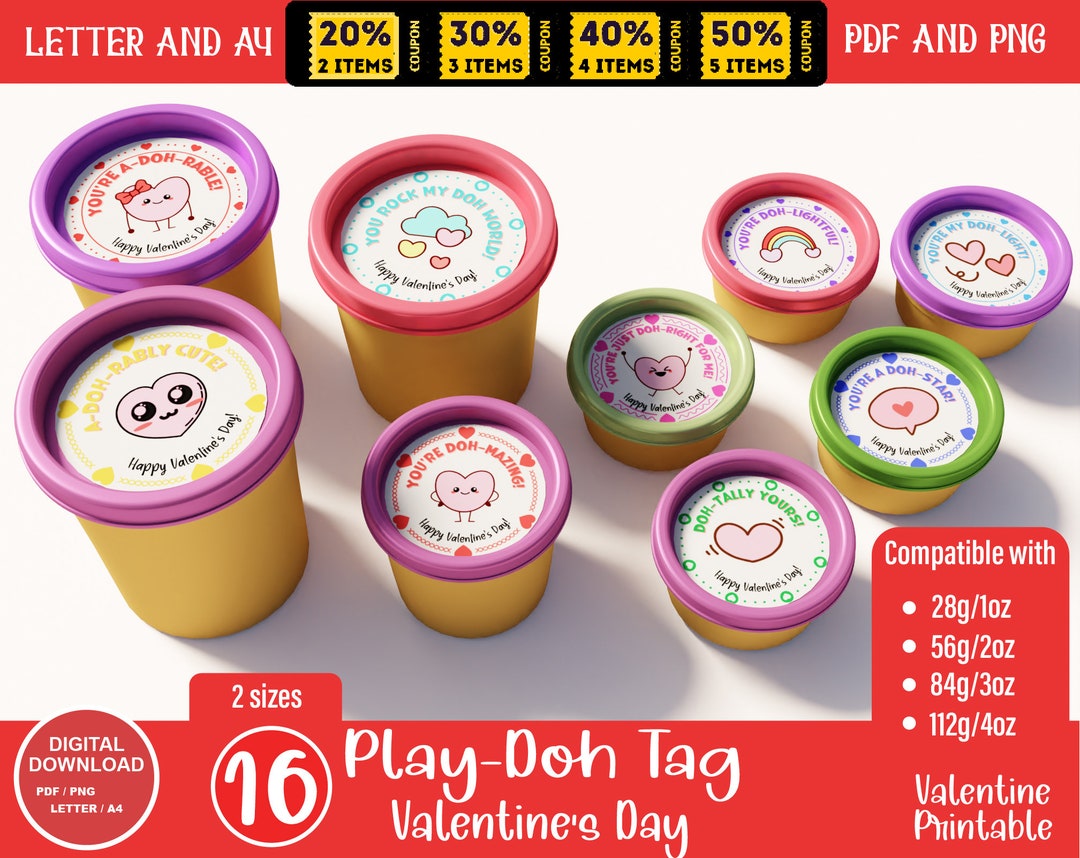 Play-doh Valentine's Day Tags, Craft Heartfelt Moments With Play-doh ...