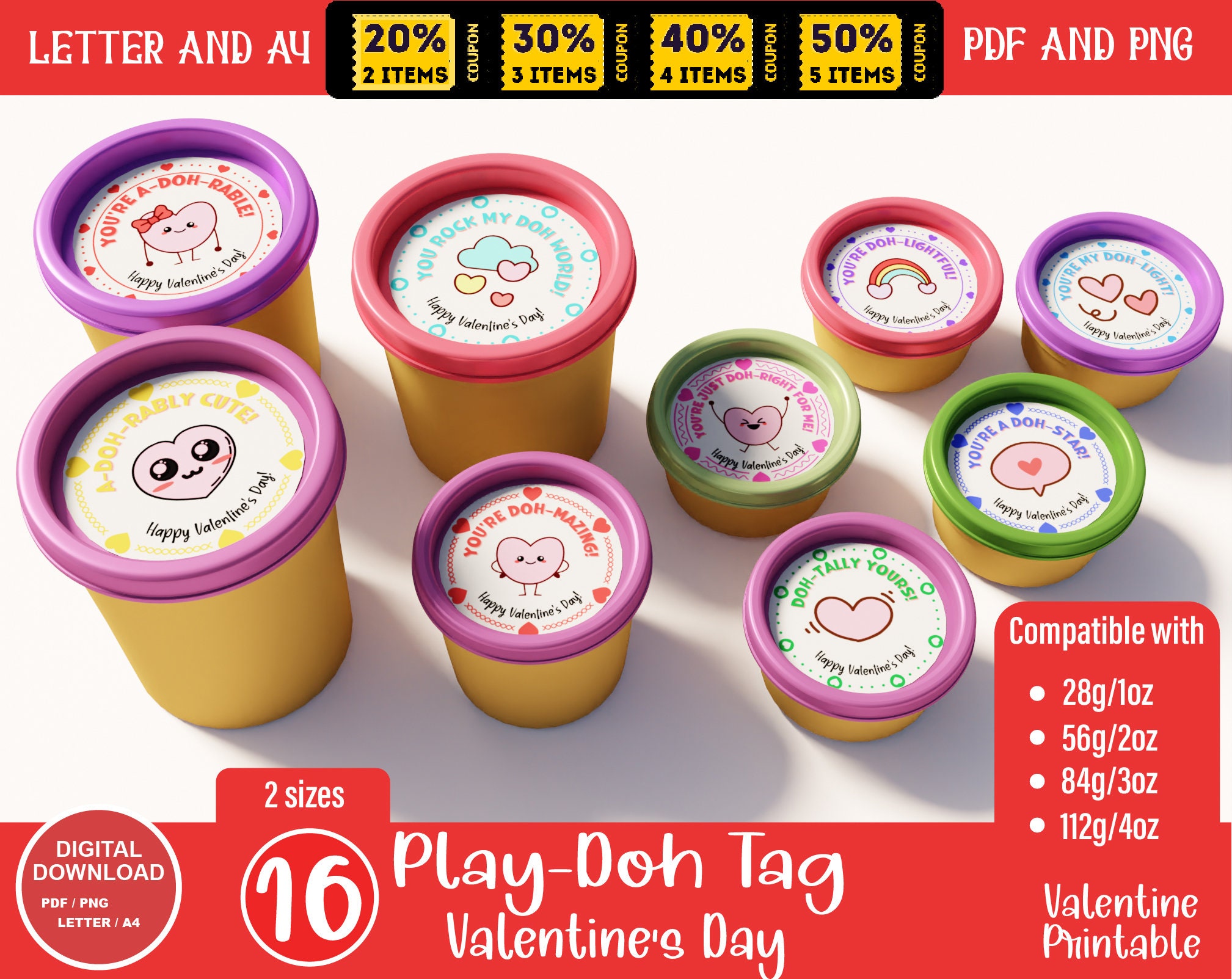 Play-doh Valentine's Day Tags, Craft Heartfelt Moments With Play-doh ...