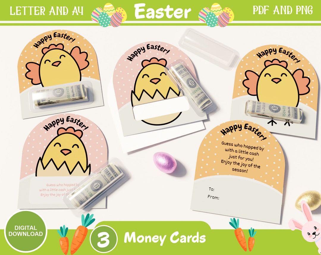 Easter Money Holder Card - Creative Cash Gift! Printable Easter Money ...