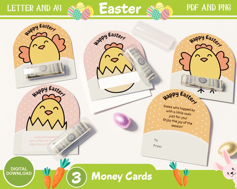 Easter Money Holder Card - Creative Cash Gift! Printable Easter Money ...