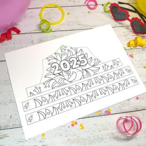 Coloring DIY Kids New Year's Eve Party Hat Printable Craft for ...