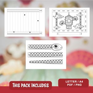 Coloring Chinese New Year Paper Lantern Craft Kit, Printable DIY ...