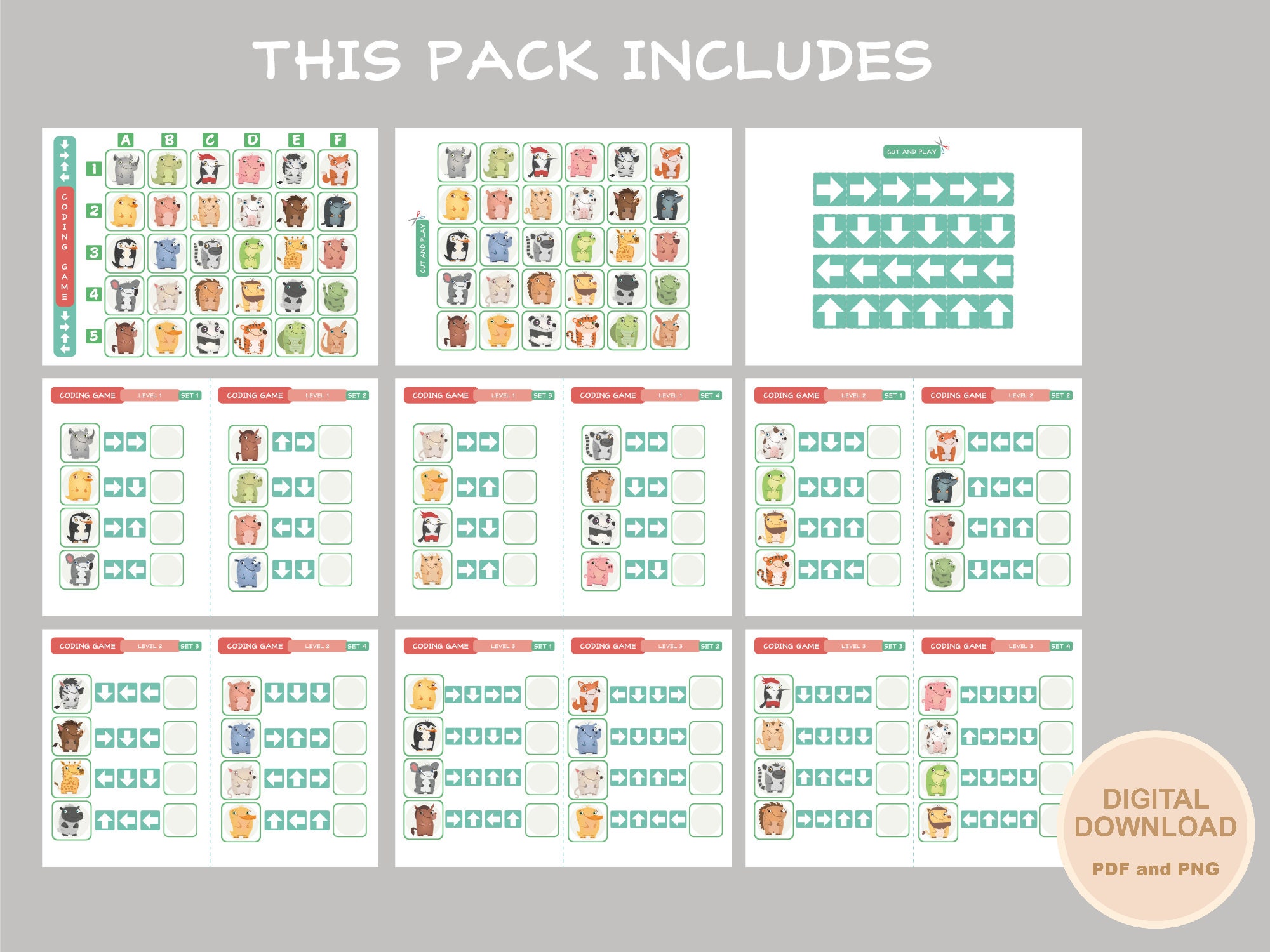 Coding Game, Kids Learning, Fun Puzzles, Animal Board Game, Logic ...