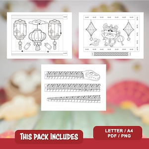 Coloring Chinese New Year Paper Lantern Craft Kit, Printable DIY ...