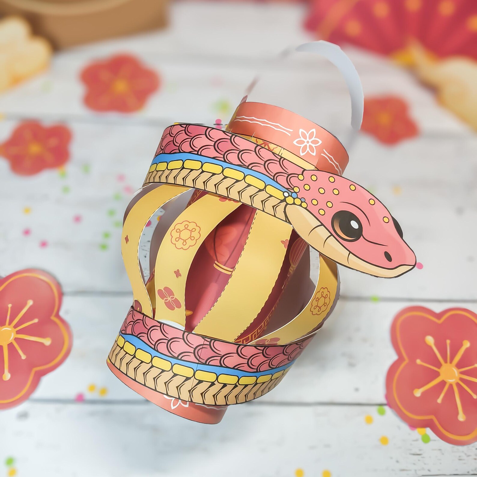 Printable Chinese New Year Paper Lantern Craft Kit, DIY Lantern for ...