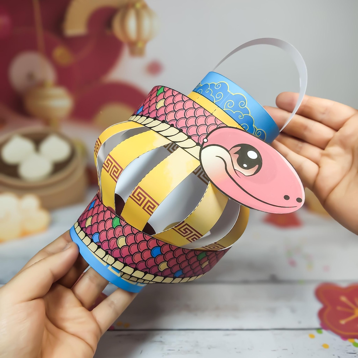 Printable Chinese New Year Paper Lantern Craft Kit, DIY Lantern for ...