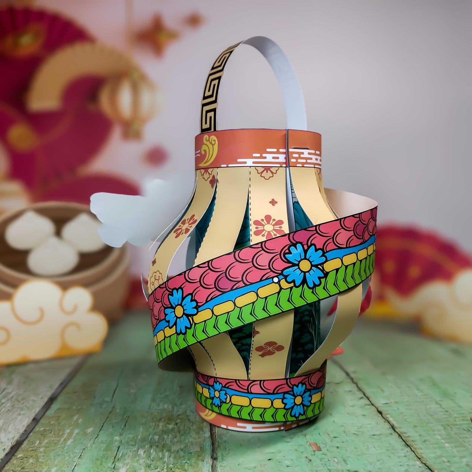 Printable Chinese New Year Paper Lantern Craft Kit, DIY Lantern for ...