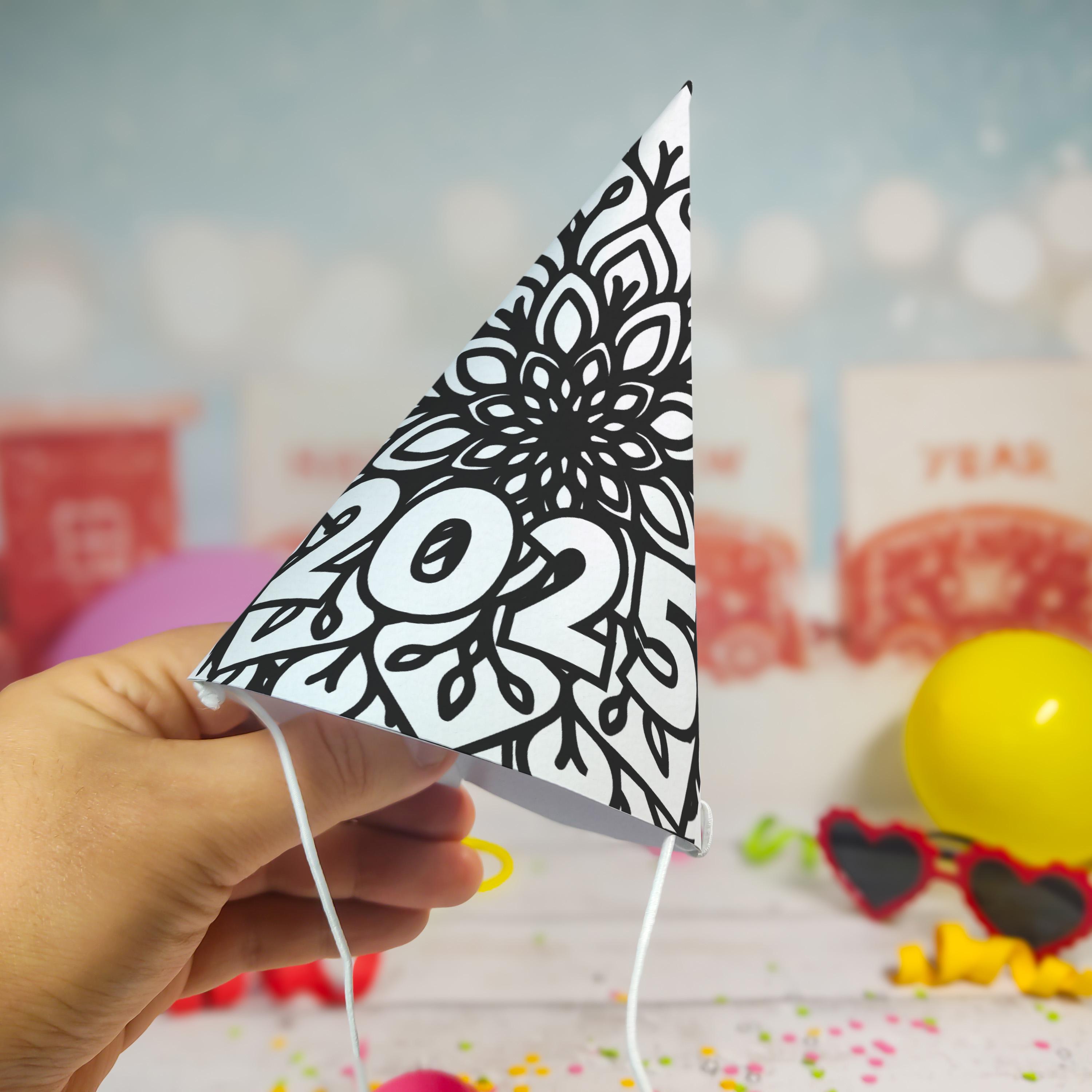 Coloring DIY Kids New Year's Eve Party Hat Printable Craft for ...