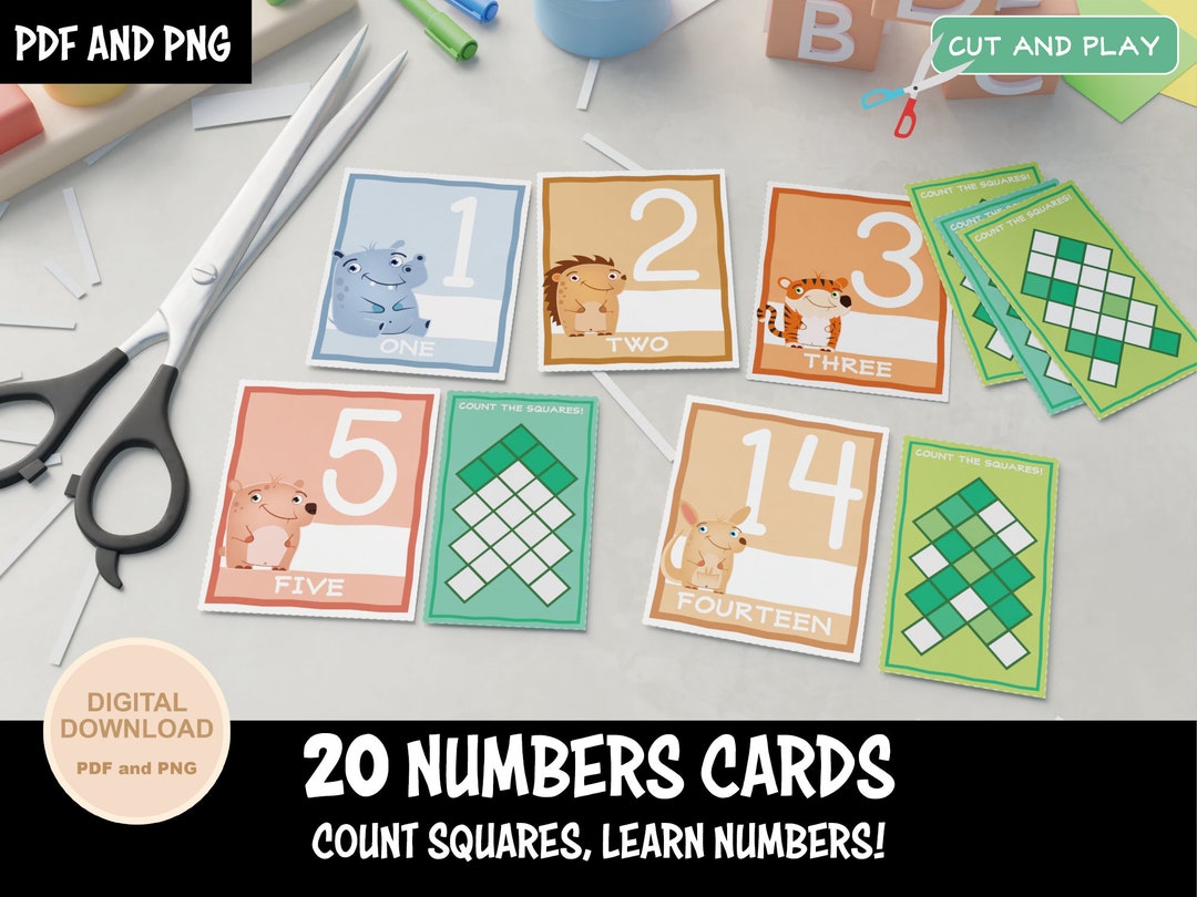 Buy Number Flashcards Printable Numbers 1-20 Mix and Match Math Online ...