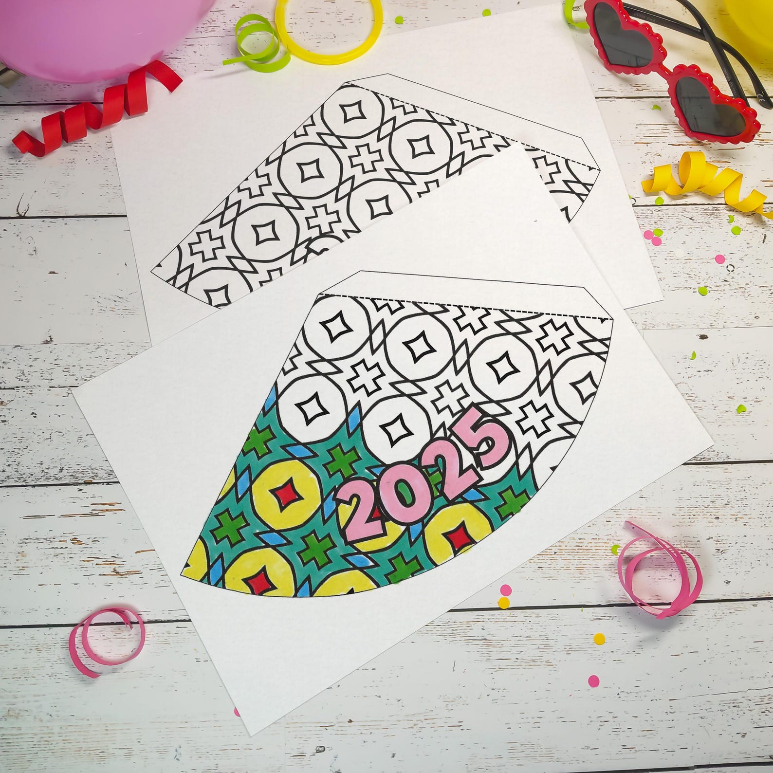 Coloring DIY Kids New Year's Eve Party Hat Printable Craft for ...