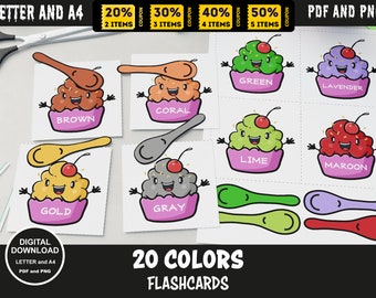 Color Flashcards Digital Download, Colors Flashcards, Kindergarten ...