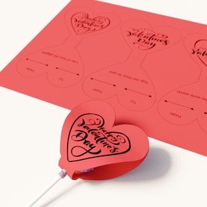 Black & White Lollipop Valentine Labels for Kids, Adorable DIY Lollipop ...