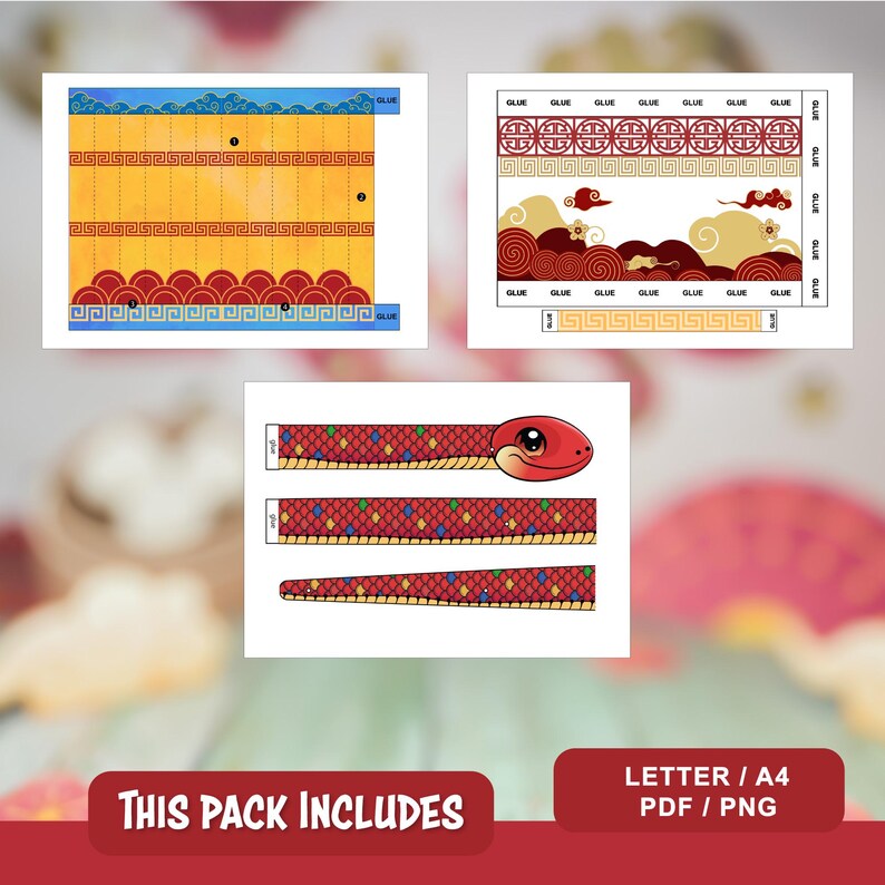 Printable Chinese New Year Paper Lantern Craft Kit, DIY Lantern for ...