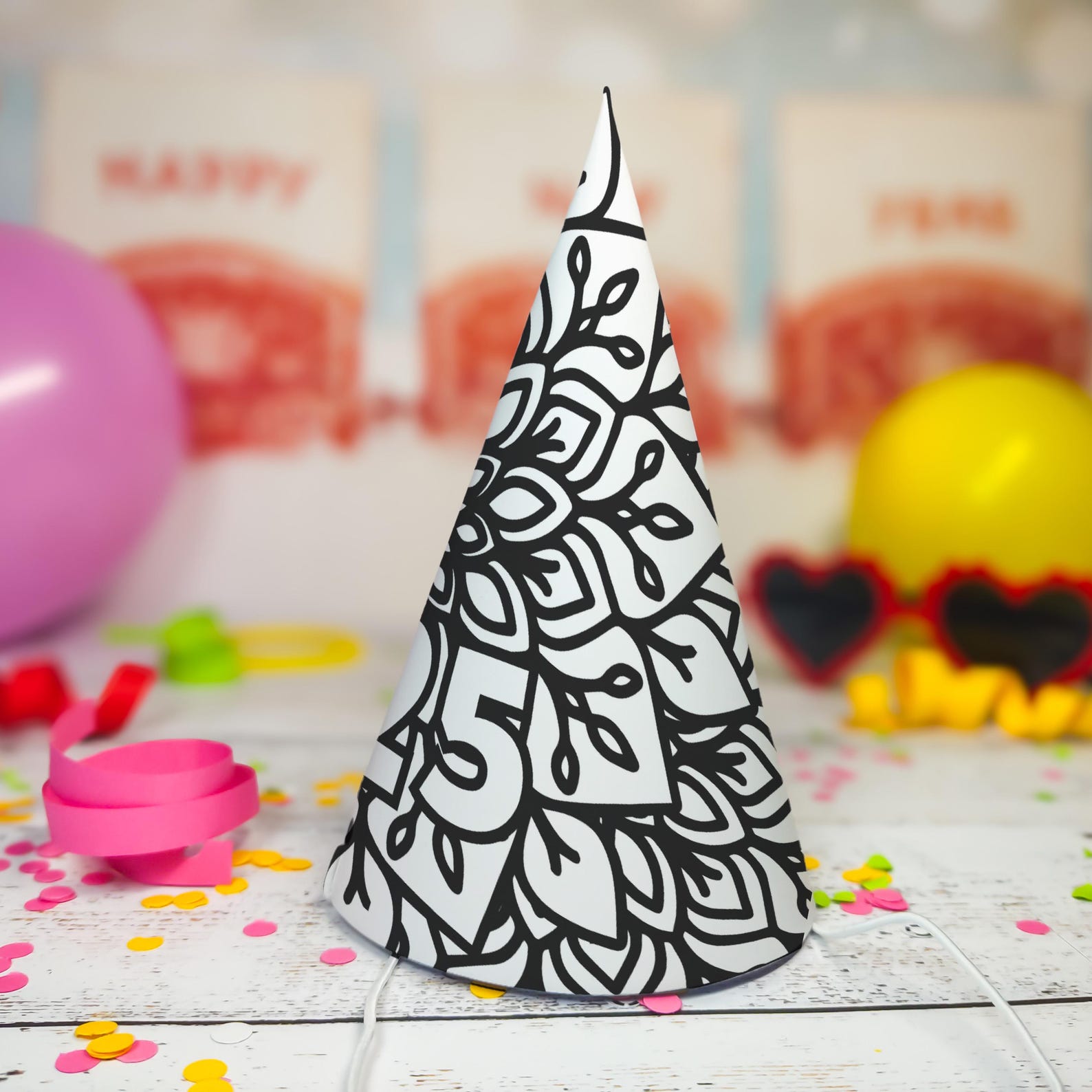 Coloring DIY Kids New Year's Eve Party Hat Printable Craft for ...