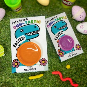 Easter Play-doh Holder Card, Cute Dinosaur, Non-candy Classroom Gift ...