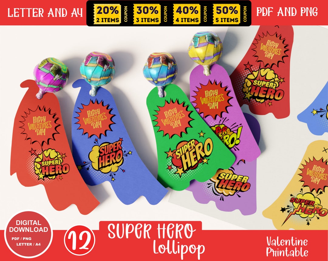 Heroic Treats: Super Hero Lollipop Valentine Capes, Unleash Super ...