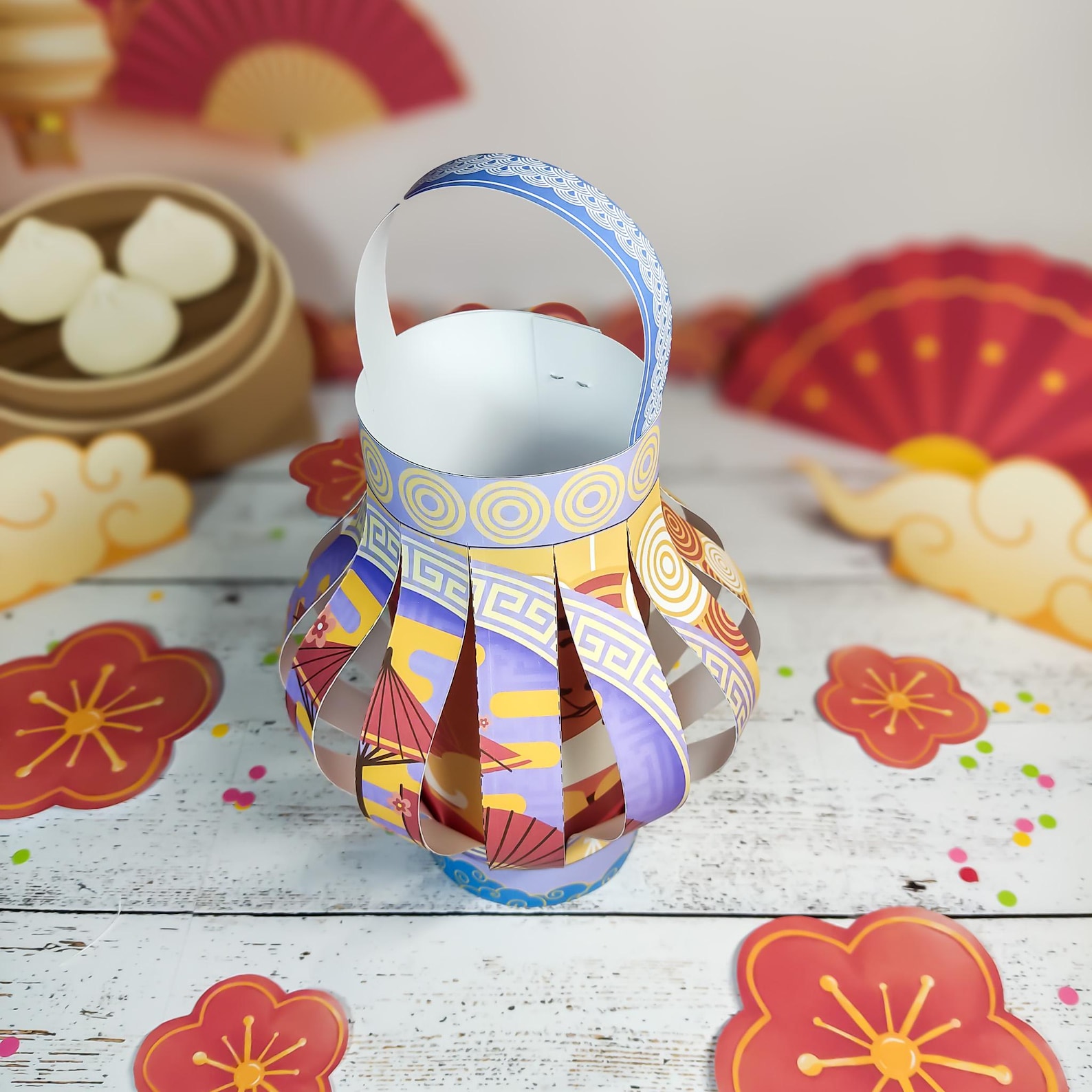 Printable Chinese New Year Paper Lantern Craft Kit, DIY Lantern for ...