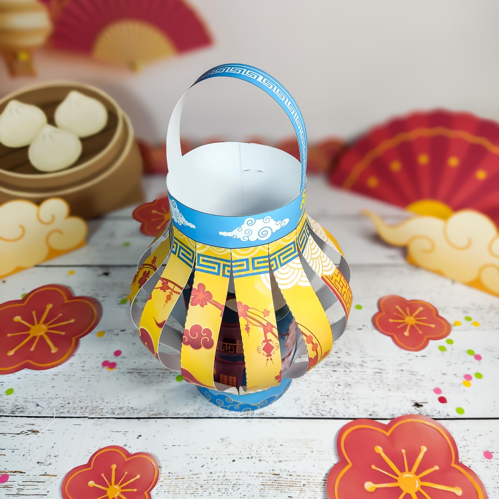 Printable Chinese New Year Paper Lantern Craft Kit, DIY Lantern for ...