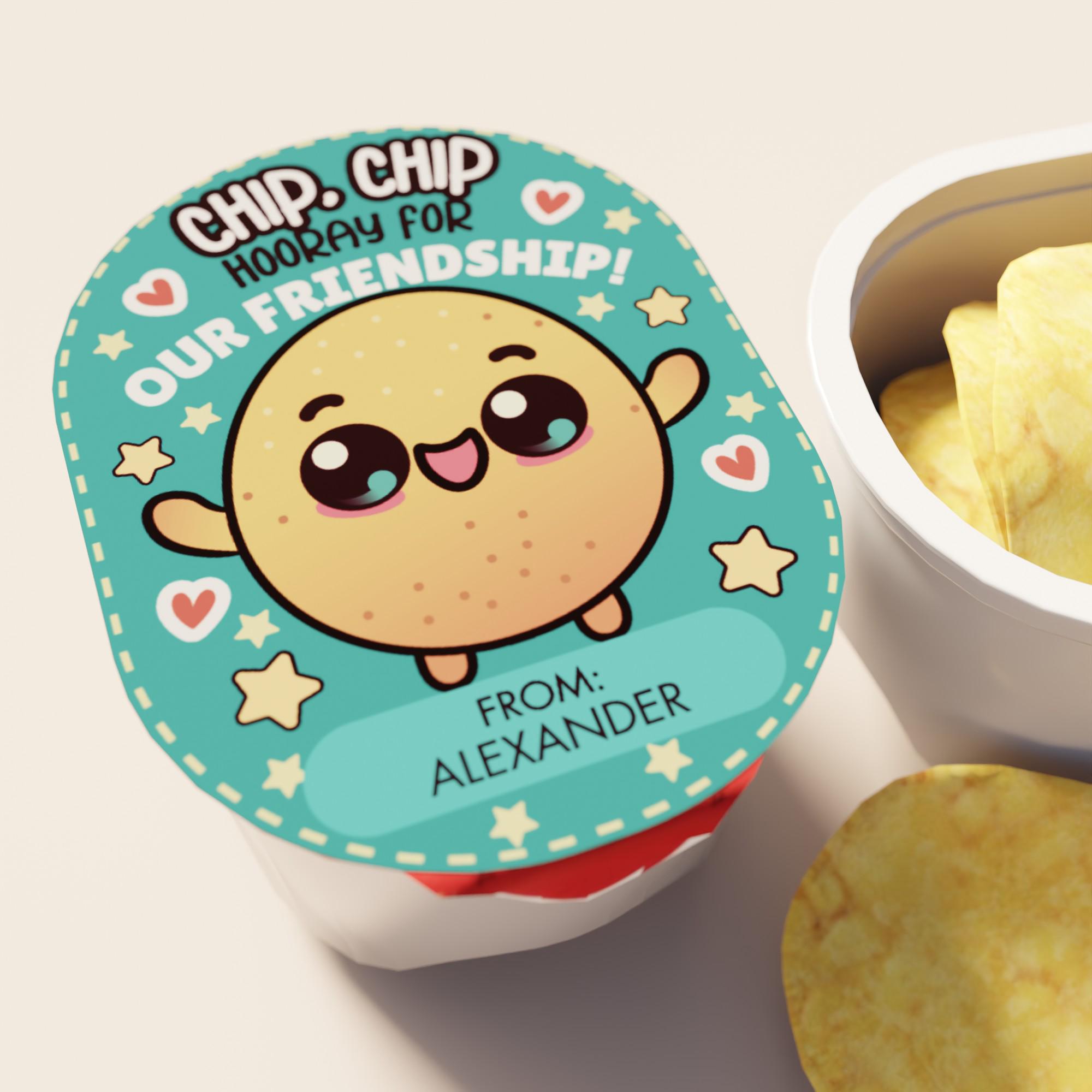 Printable Valentine Chip Snack Labels for Kids, Editable Pringles Tags ...