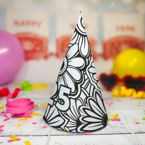 Coloring DIY Kids New Year's Eve Party Hat Printable Craft for ...