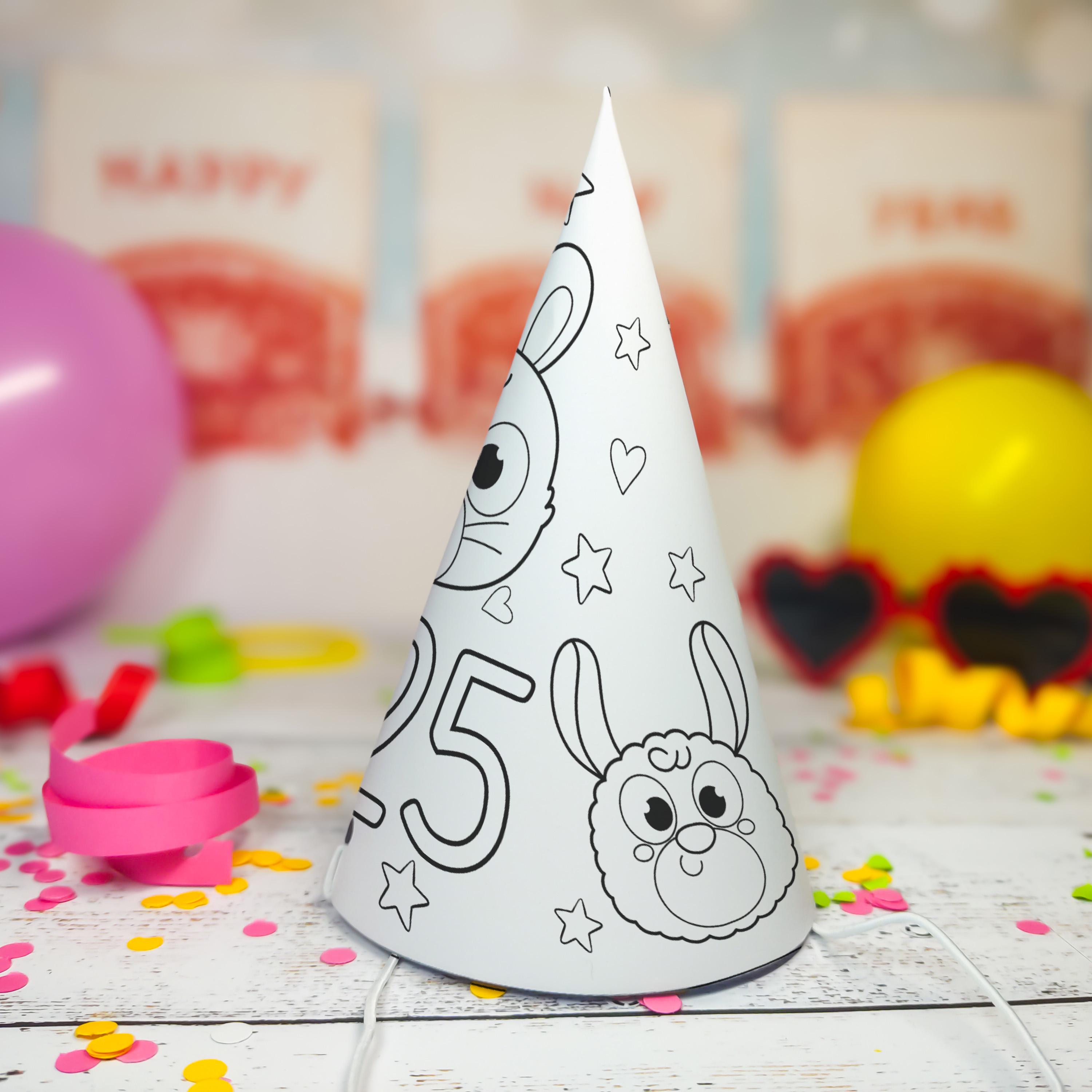 Coloring DIY Kids New Year's Eve Party Hat Printable Craft for ...