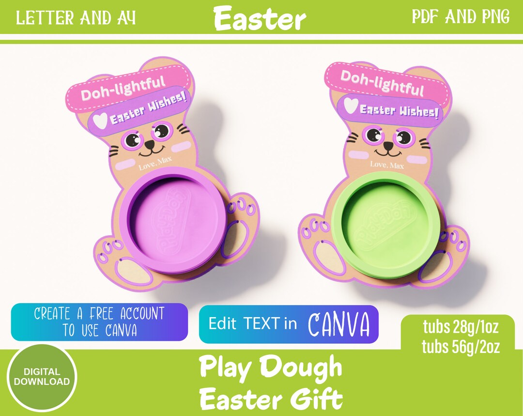 Play-doh Easter Gift Card - Bunny Fun for Classroom or Home ...