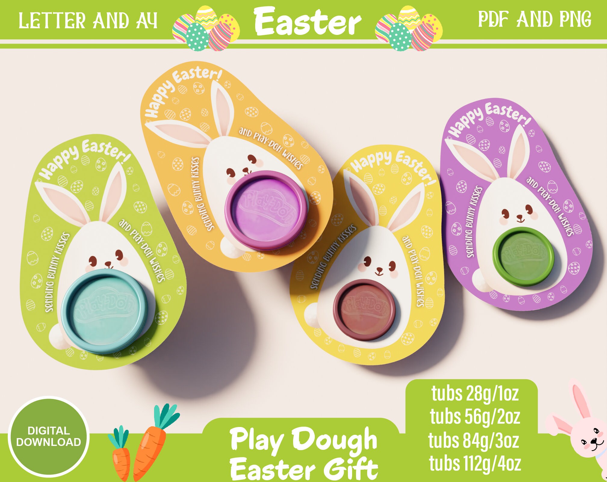 Play-doh and Cute Easter Themed Cards Unique Easter Fun for Creative ...