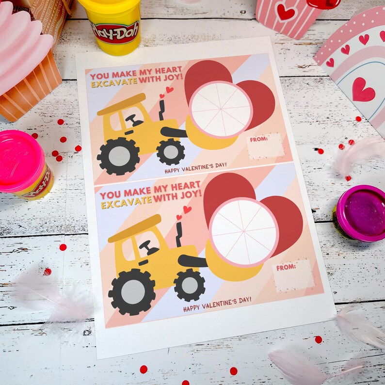 Printable Play-doh Truck Valentine's Holder, Non-candy Classroom Gift ...