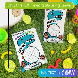 Easter Play-doh Holder Card, Cute Dinosaur, Non-candy Classroom Gift ...