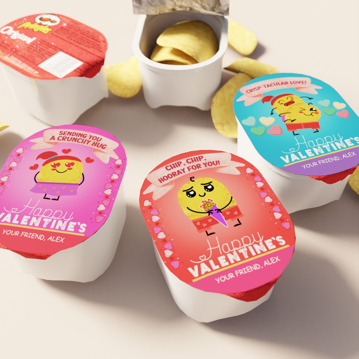 Chips Kids Valentines Printable, Make School Valentine's Day Fun With ...
