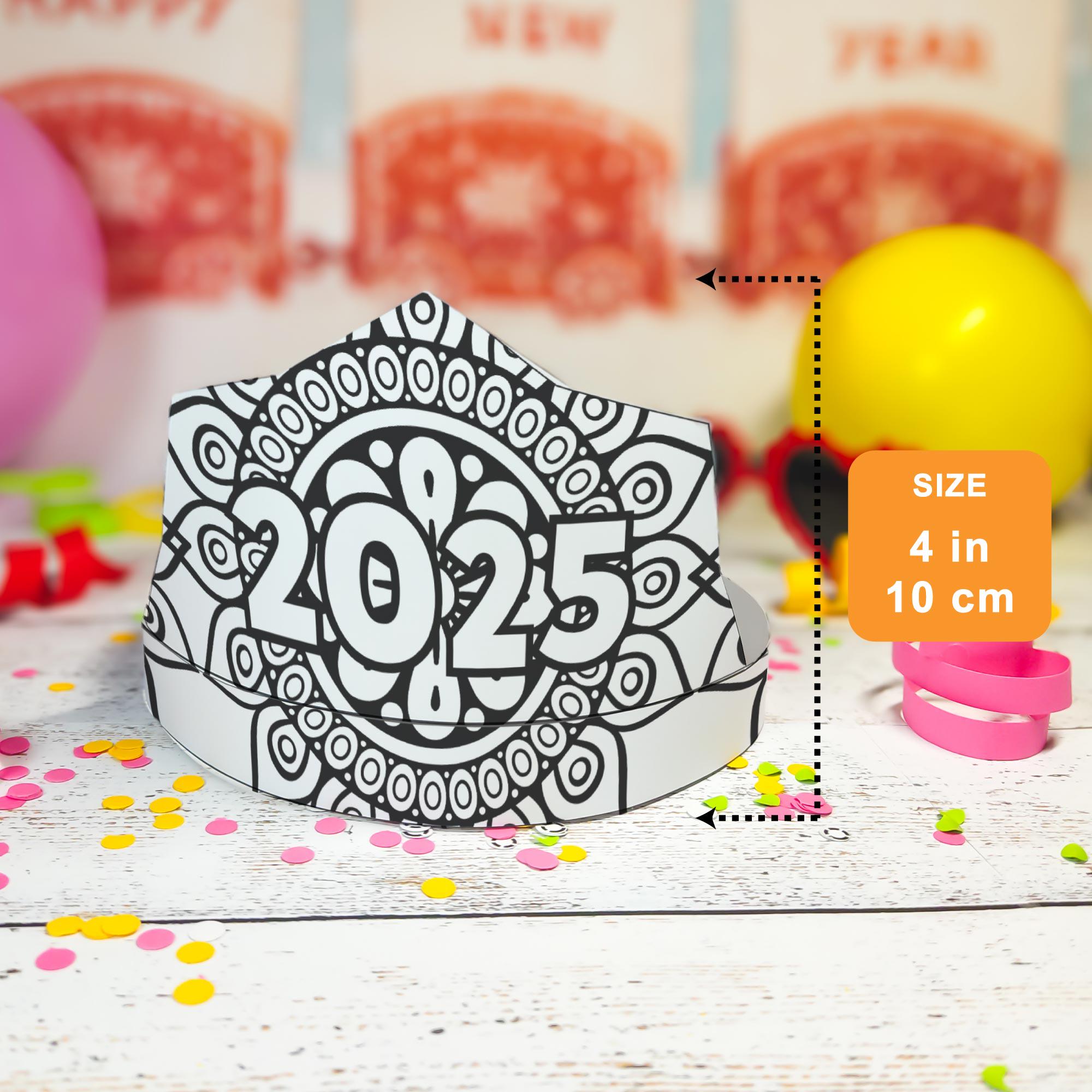 Coloring DIY Kids New Year's Eve Party Hat Printable Craft for ...