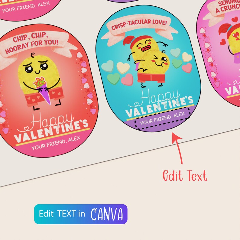 Chips Kids Valentines Printable, Make School Valentine's Day Fun With ...