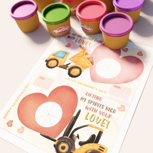 Play-doh and Truck Themed Valentine's Cards, Unique Play-doh ...