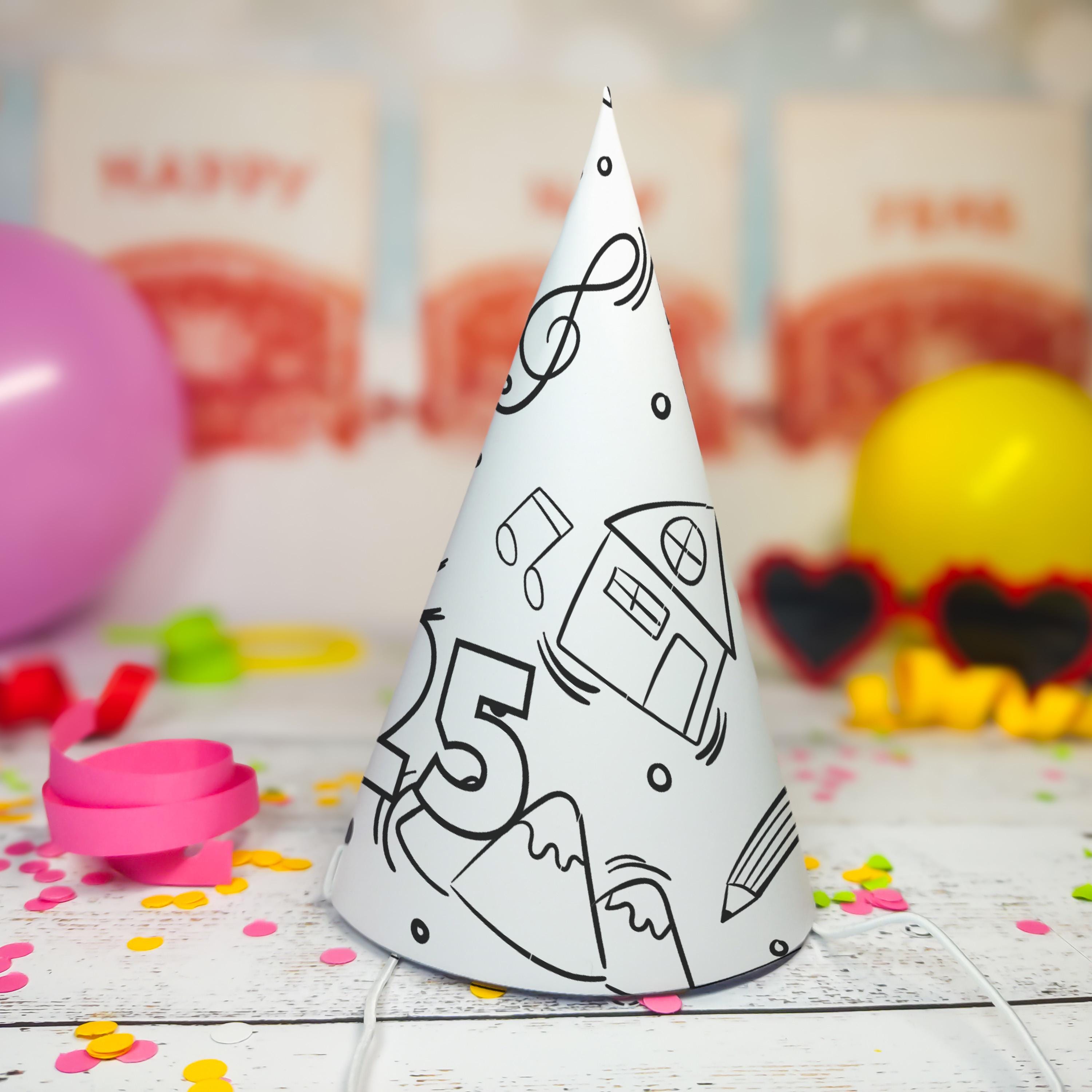 Coloring DIY Kids New Year's Eve Party Hat Printable Craft for ...